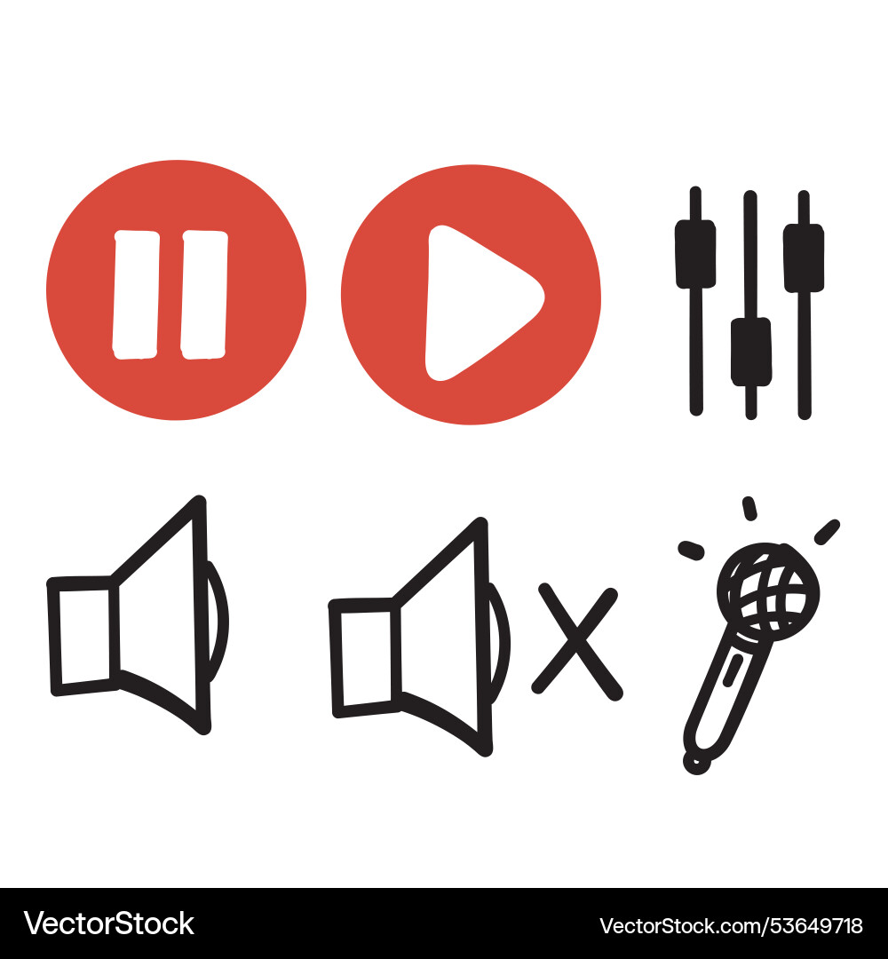 Hand drawn doodle audio related icon Royalty Free Vector