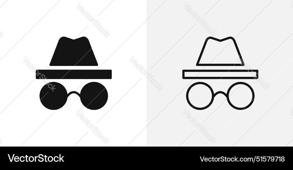 Incognito icon set Royalty Free Vector Image - VectorStock