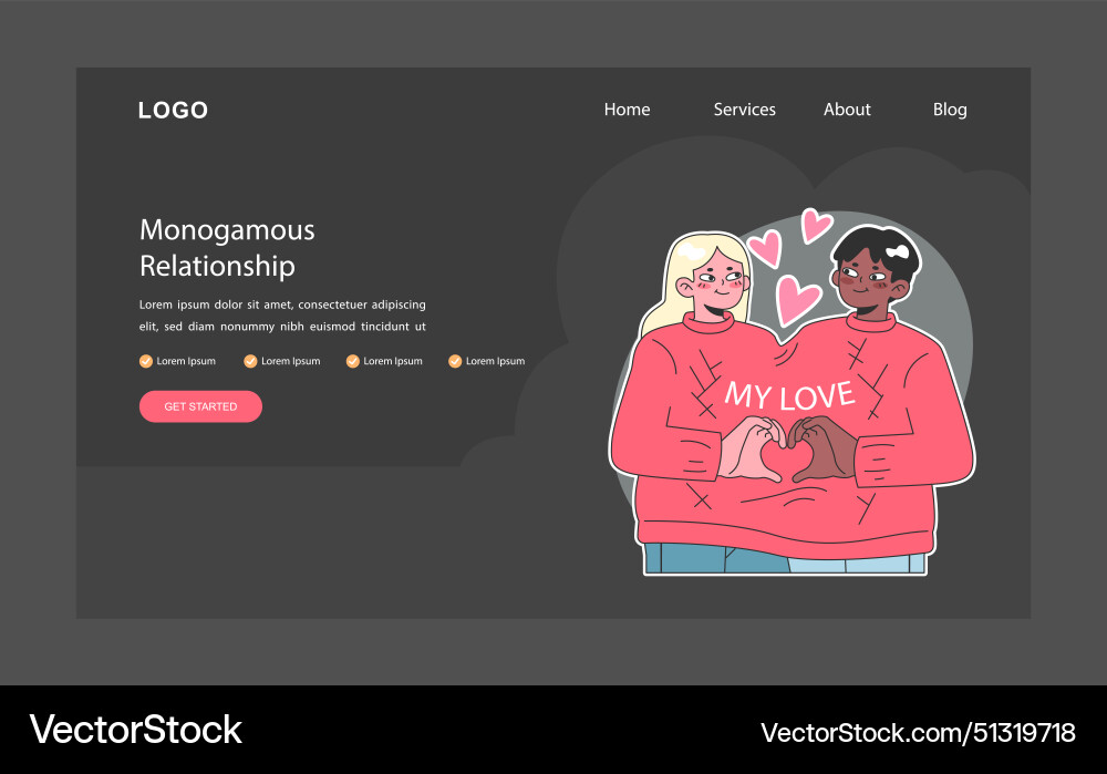 Monogamous relationship united in exclusive Vector Image