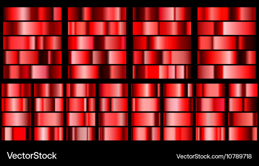 Red Metal Gradients Collection Royalty Free Vector Image