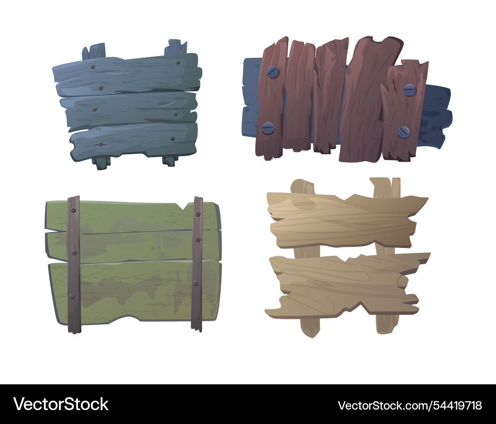 Rustikale Holzschilder Set Lizenzfreies Vektorbild