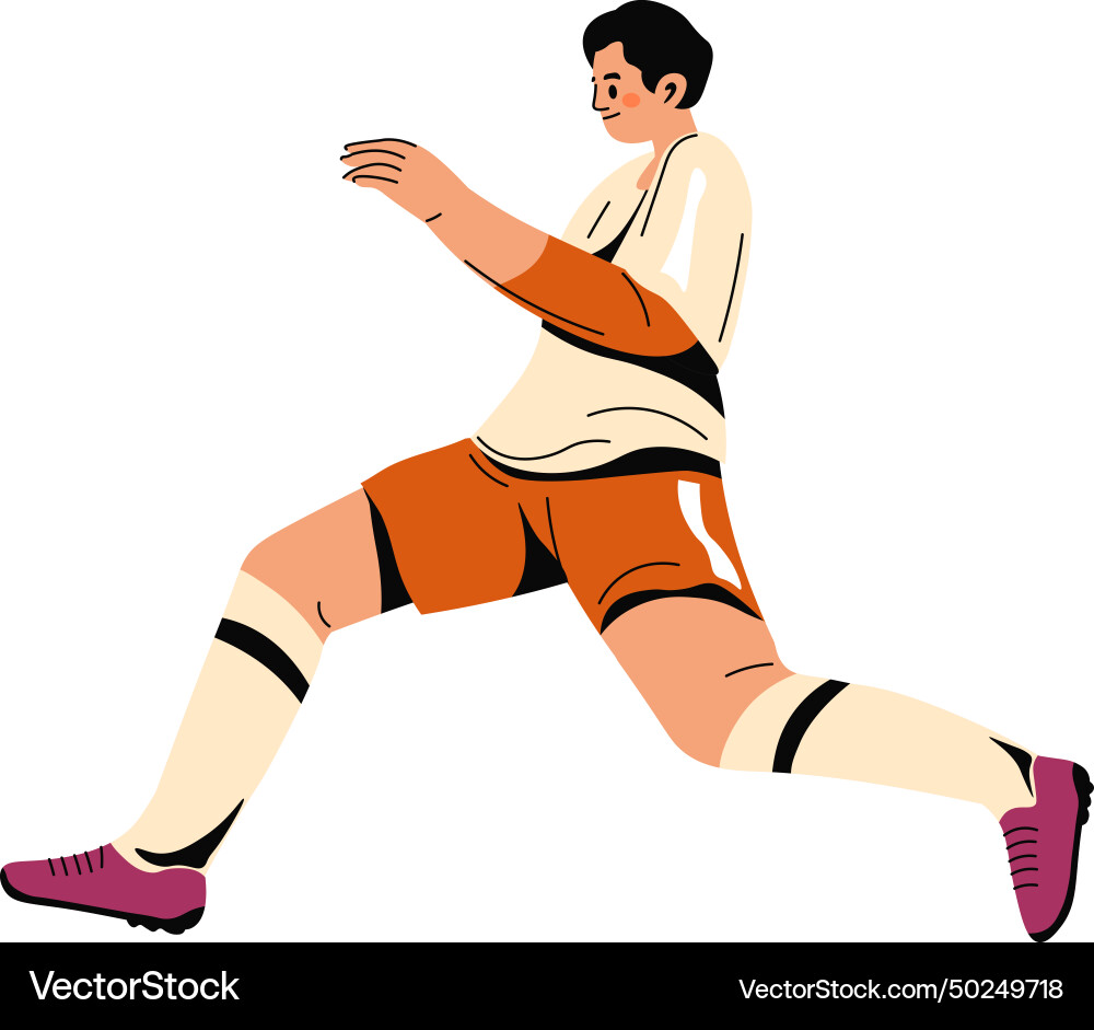 Soccer player training or practicing for match Vector Image