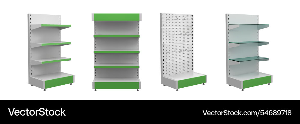 Store Shelf Display Mockup 3D Royalty Free Vector Image
