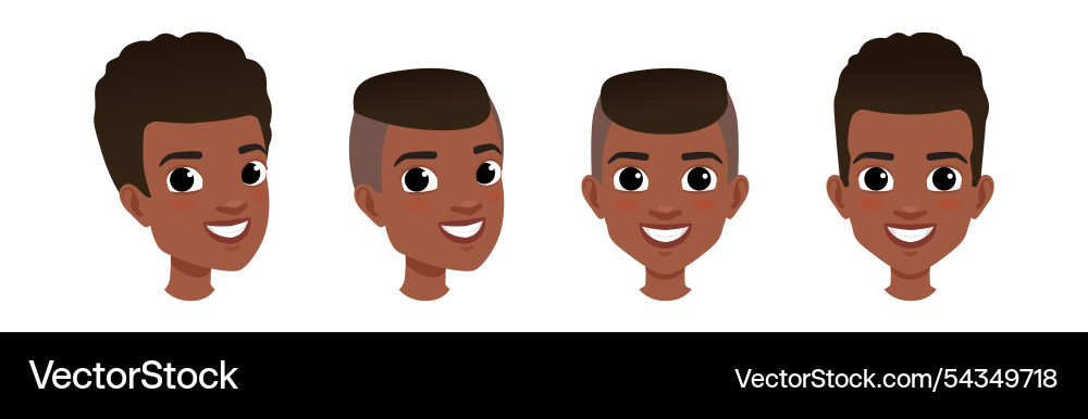 Teen boy face head with different emotion Vector Image