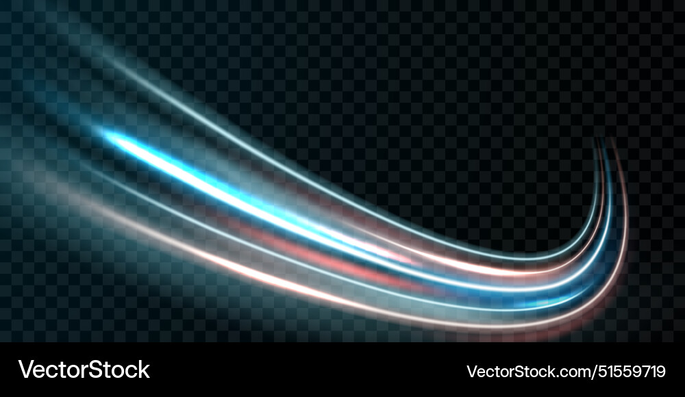 Beautiful light speed line background on black Vector Image
