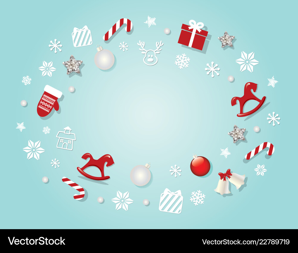 Christmas background template with traditional Vector Image