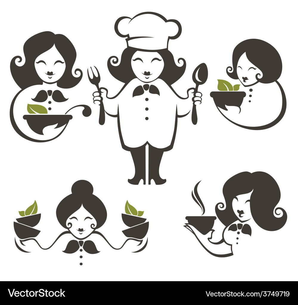 Cooking women Royalty Free Vector Image - VectorStock