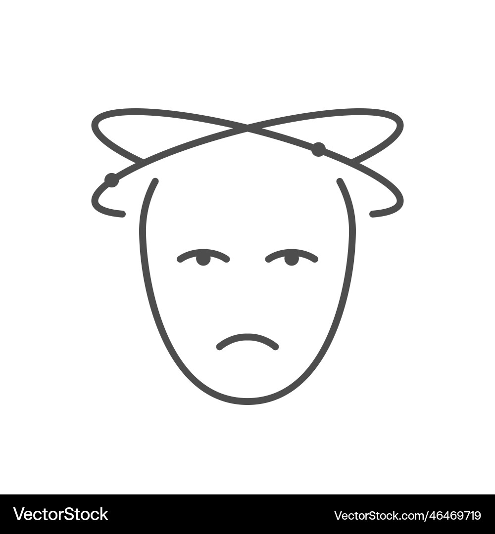 Dizziness feeling line outline icon Royalty Free Vector