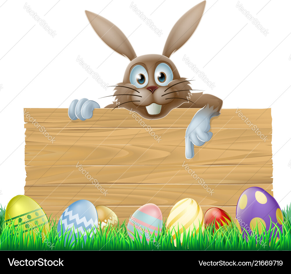 Easter bunny sign Royalty Free Vector Image - VectorStock