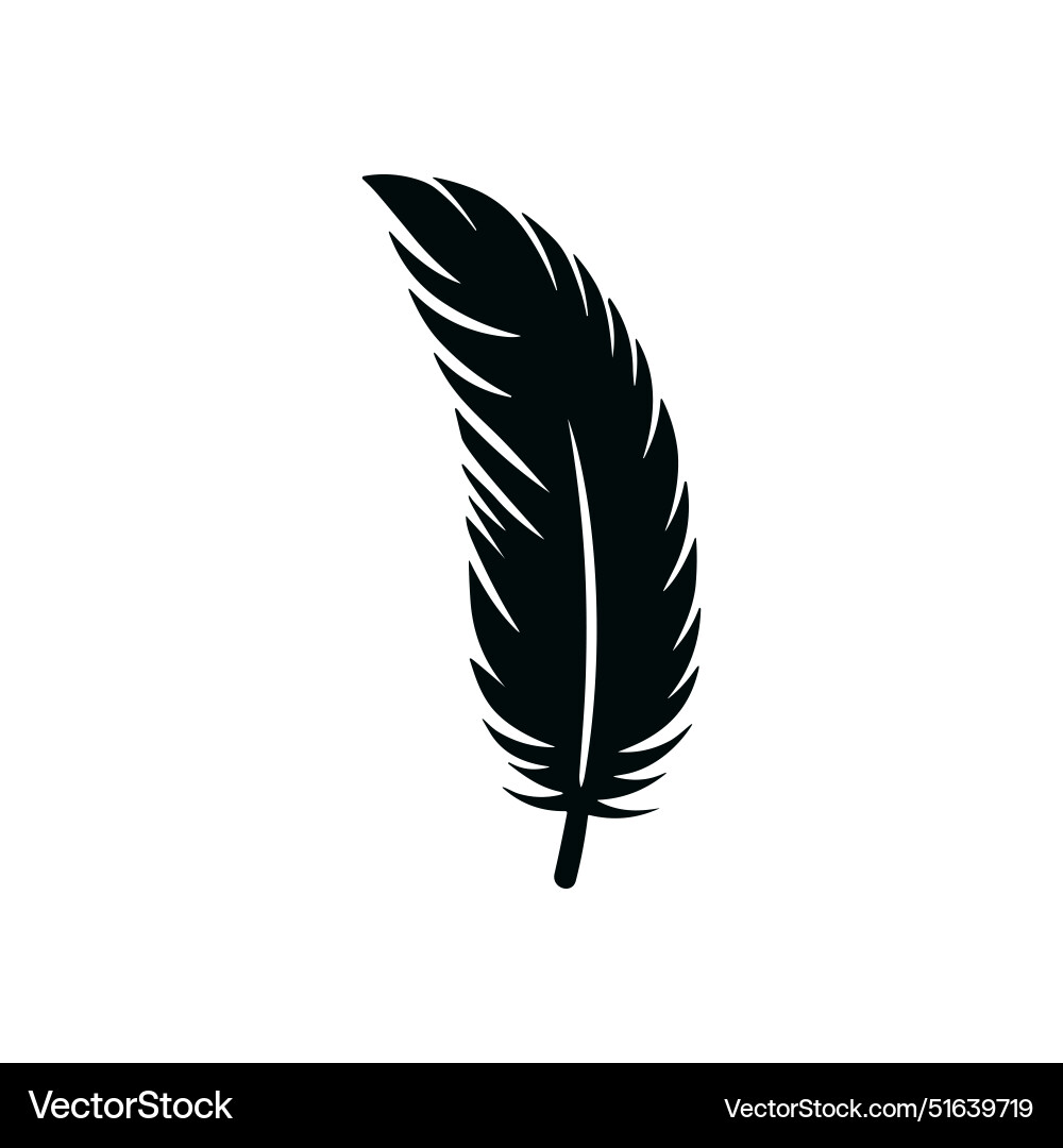 Feather weight light black icon smooth Royalty Free Vector