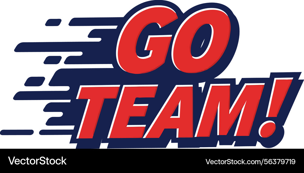 Go team text speed motion design in red and blue Vector Image