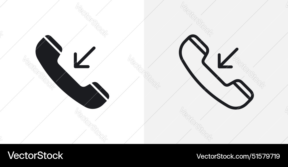 Incoming call icon set Royalty Free Vector Image