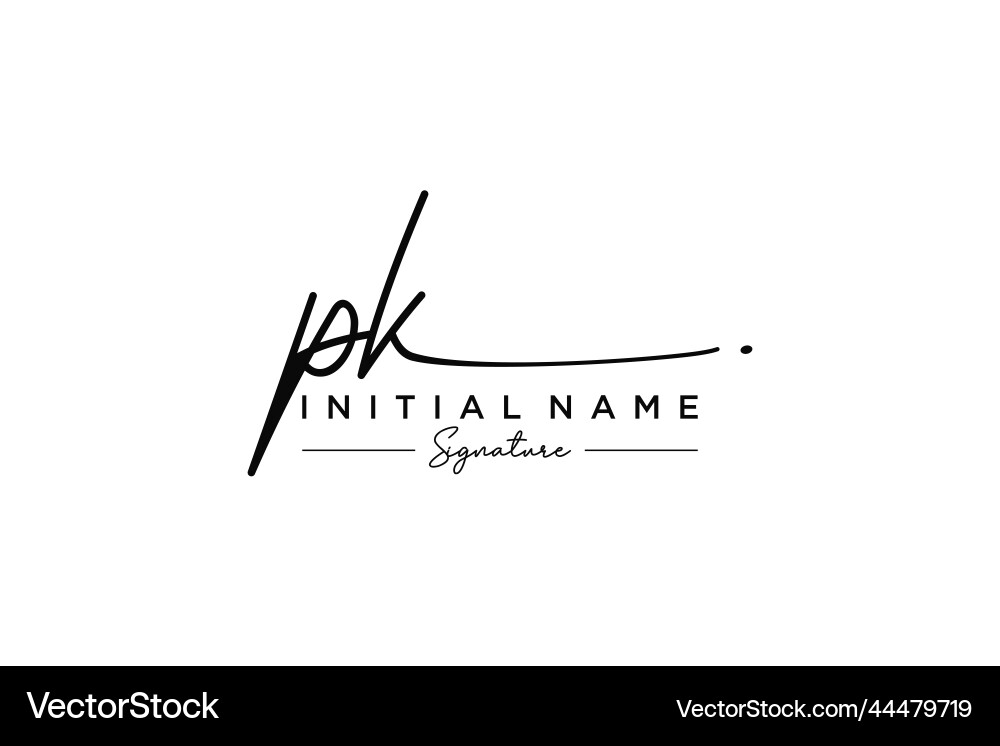 Initial pk signature logo template hand drawn Vector Image