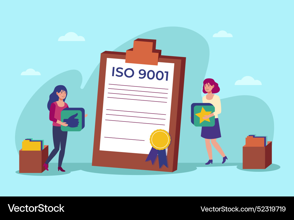 Iso certification Royalty Free Vector Image - VectorStock