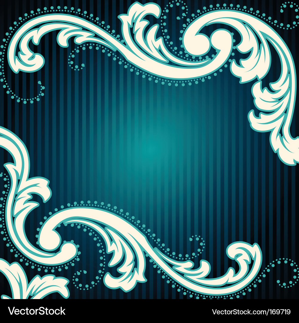 Square vintage rococo background Royalty Free Vector Image