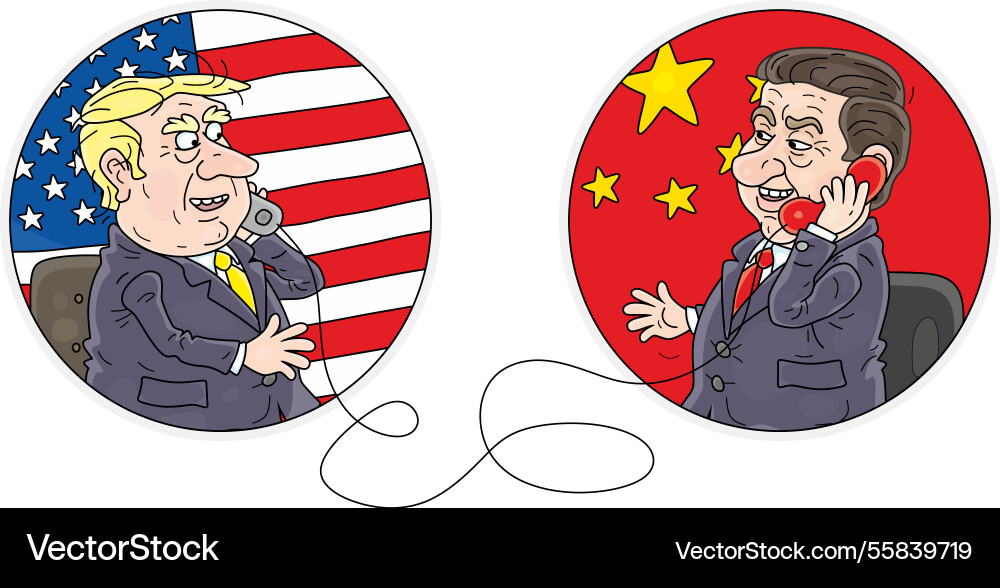 Two politicians discussing on phone Royalty Free Vector