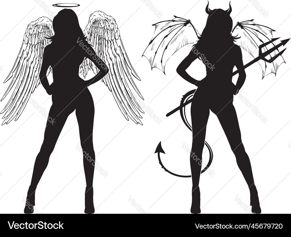 Angel and devil Royalty Free Vector Image - VectorStock