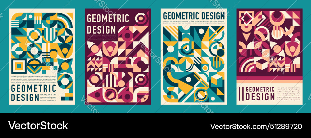 Business posters with modern geometric pattern Vector Image