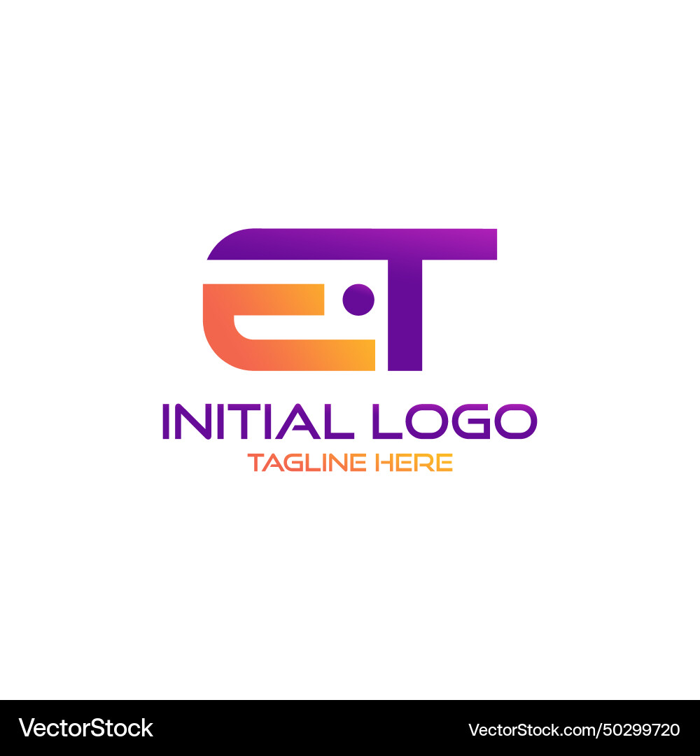 Creative and modern for letter et initial logo Vector Image