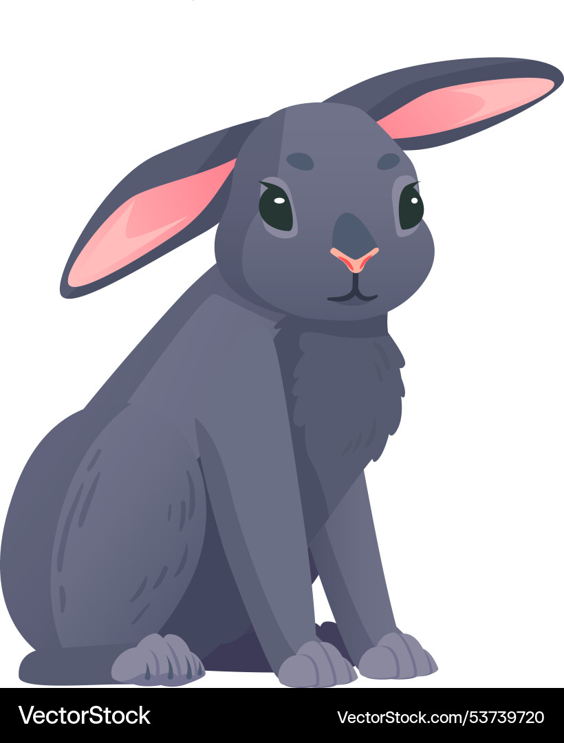 Cute rabbit character sitting bunny cartoon Vector Image