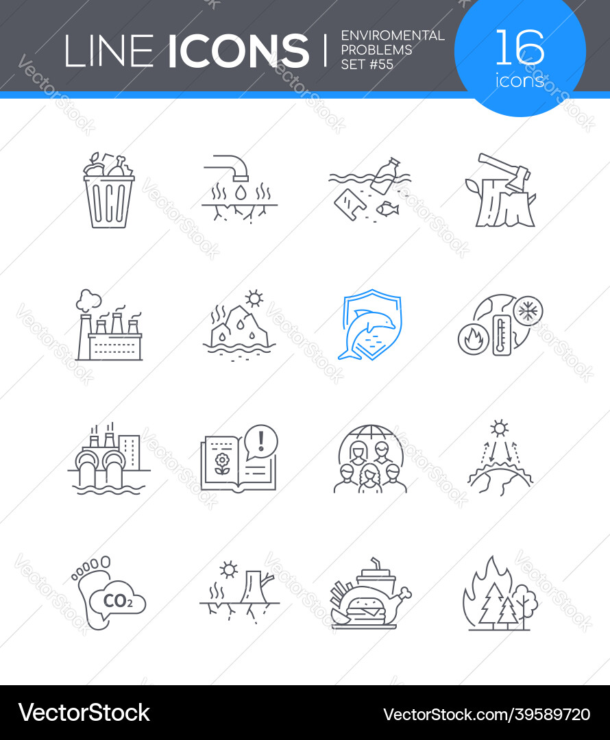 Environmental problems - modern line design style Vector Image