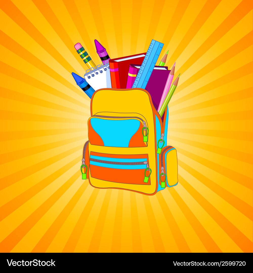 Full backpack Royalty Free Vector Image - VectorStock