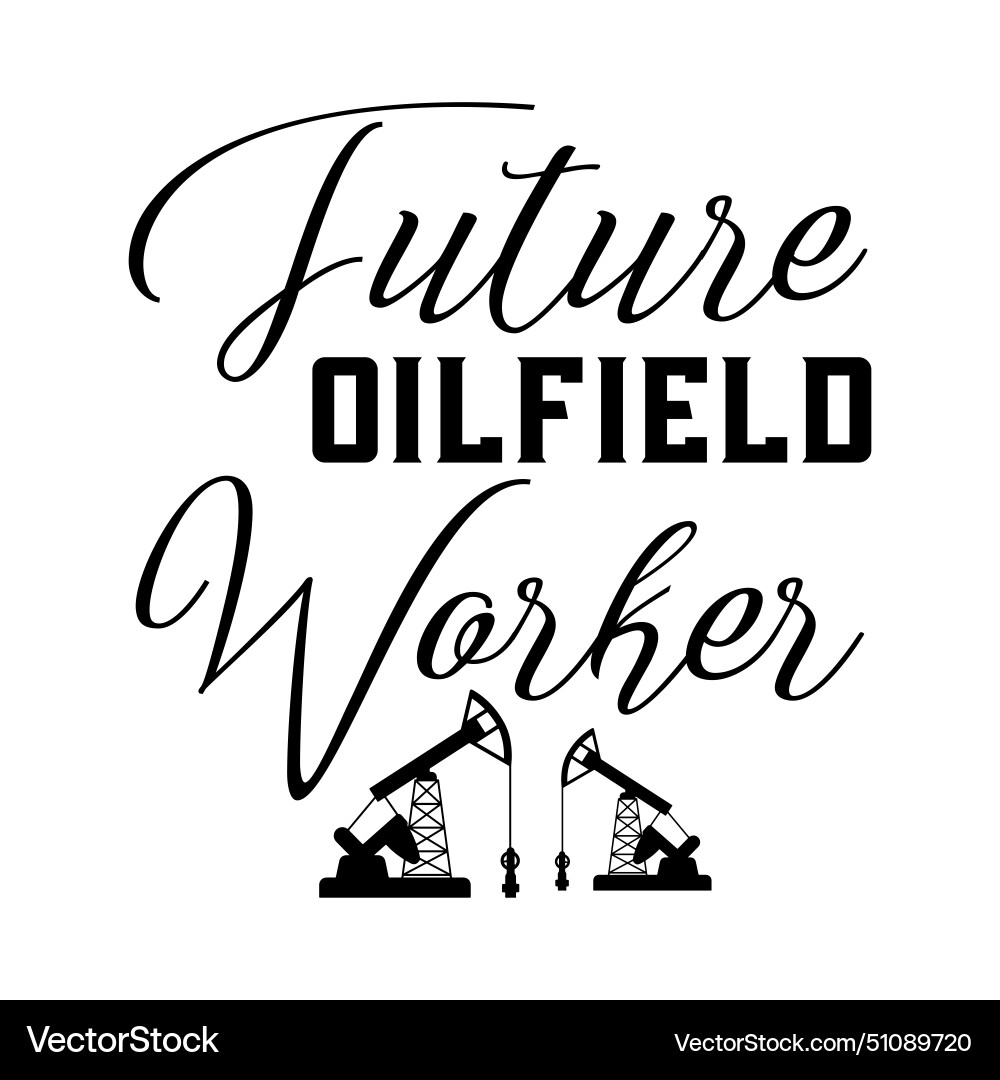 Funny future oilfield worker oil rig Royalty Free Vector