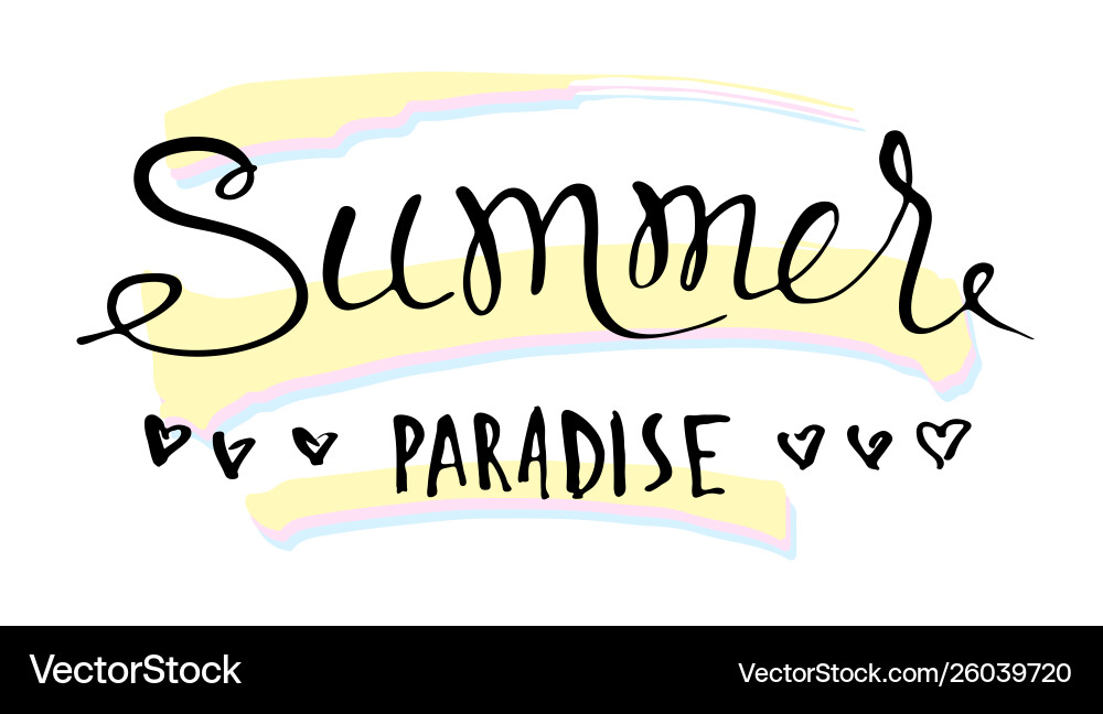 Handwritten summer lettering Royalty Free Vector Image