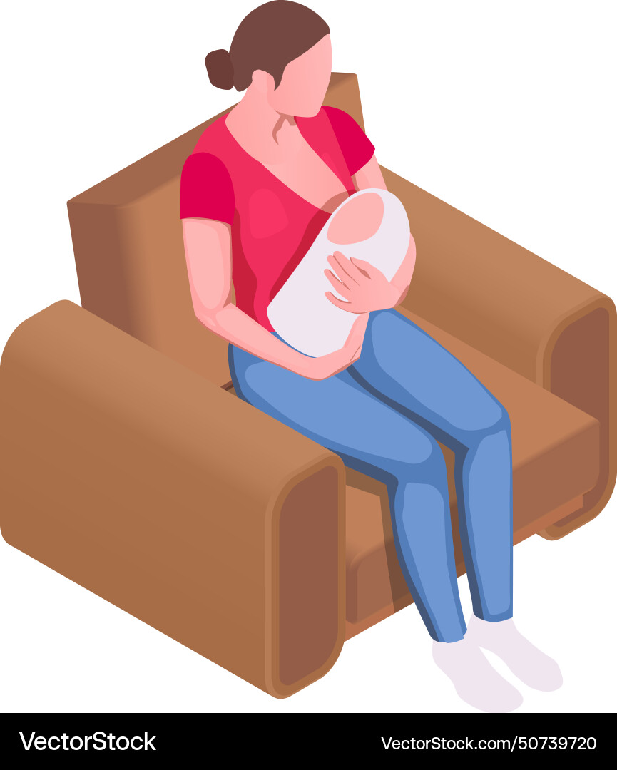 Isometric breastfeeding Royalty Free Vector Image