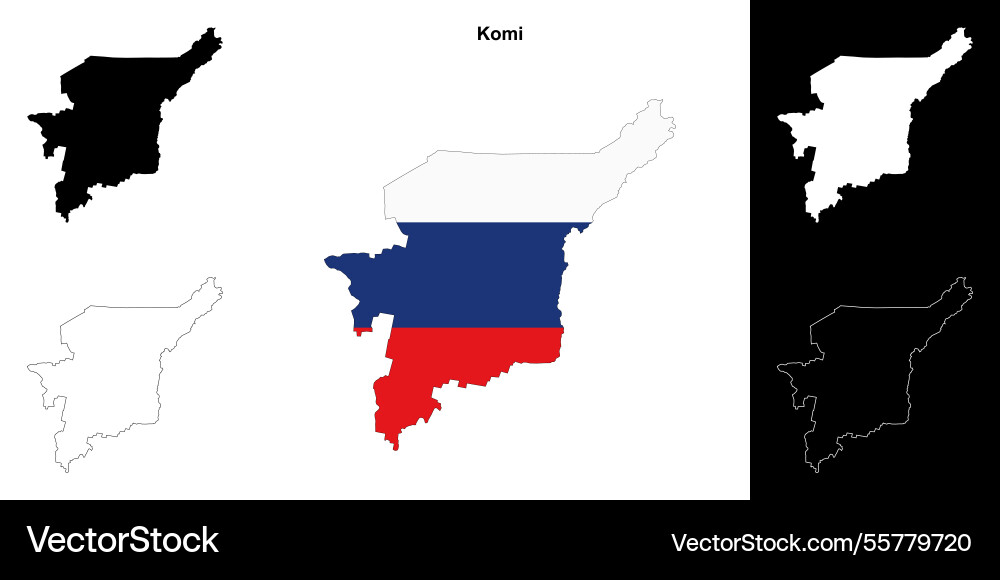 Komi outline map Royalty Free Vector Image - VectorStock