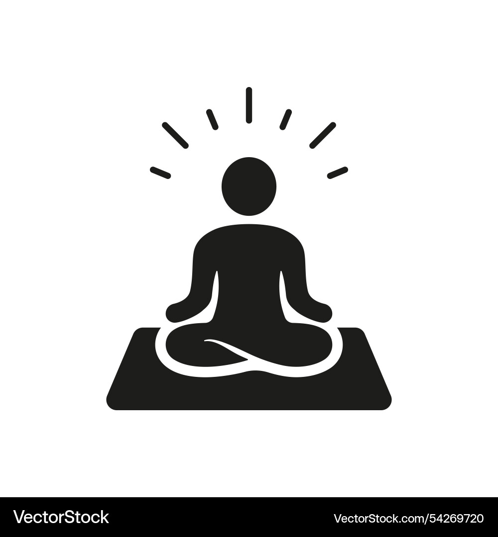 Lotus Pose Meditation Symbol Royalty Free Vector Image
