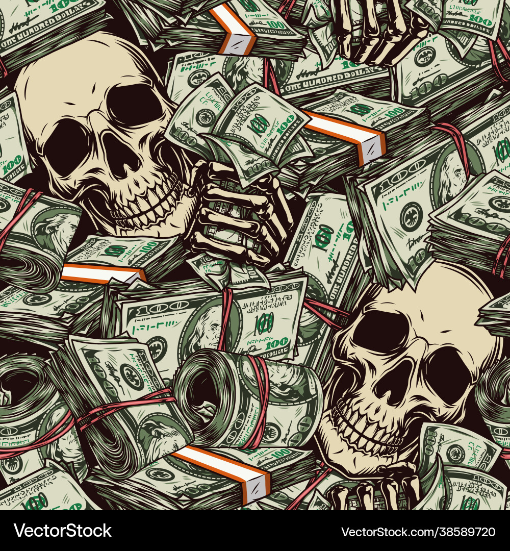 Money vintage seamless pattern Royalty Free Vector Image