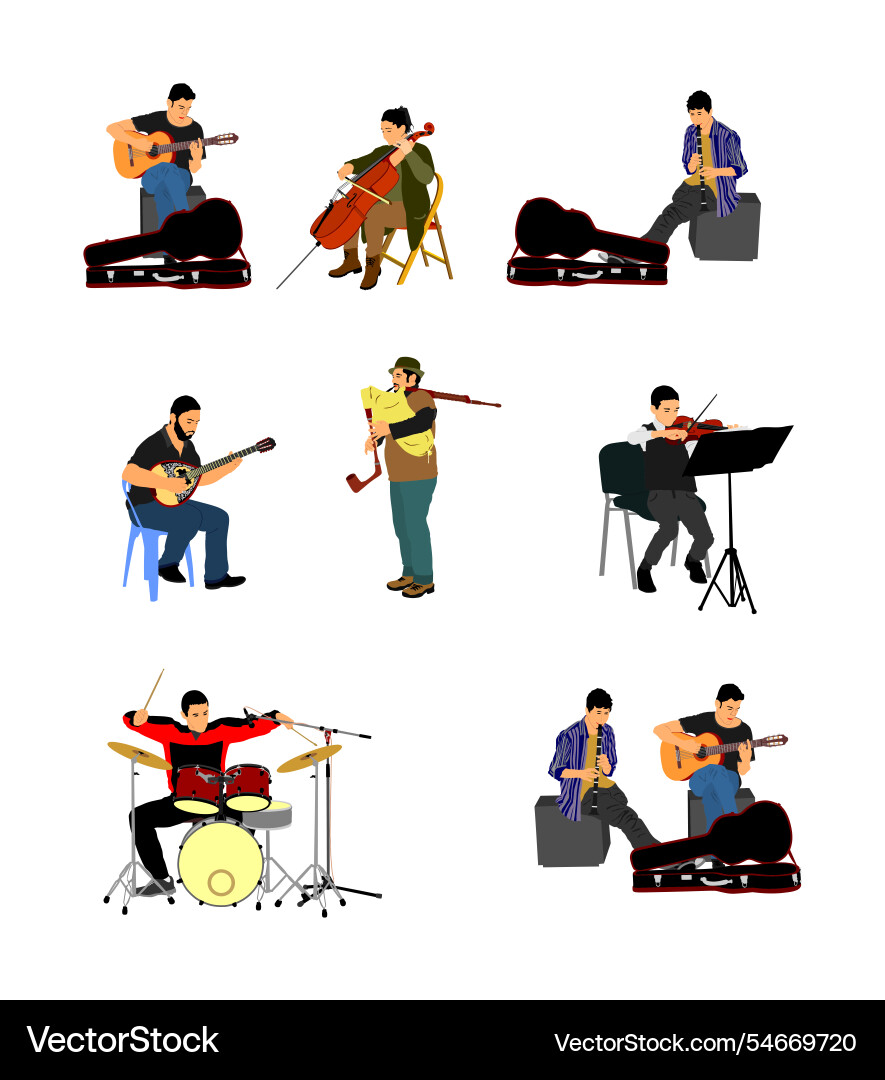 Musician Instrument Set Royalty Free Vector Image