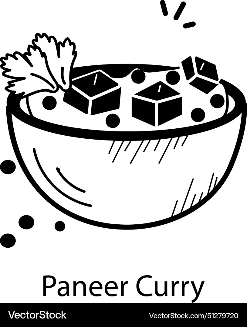 Paneer curry Royalty Free Vector Image - VectorStock