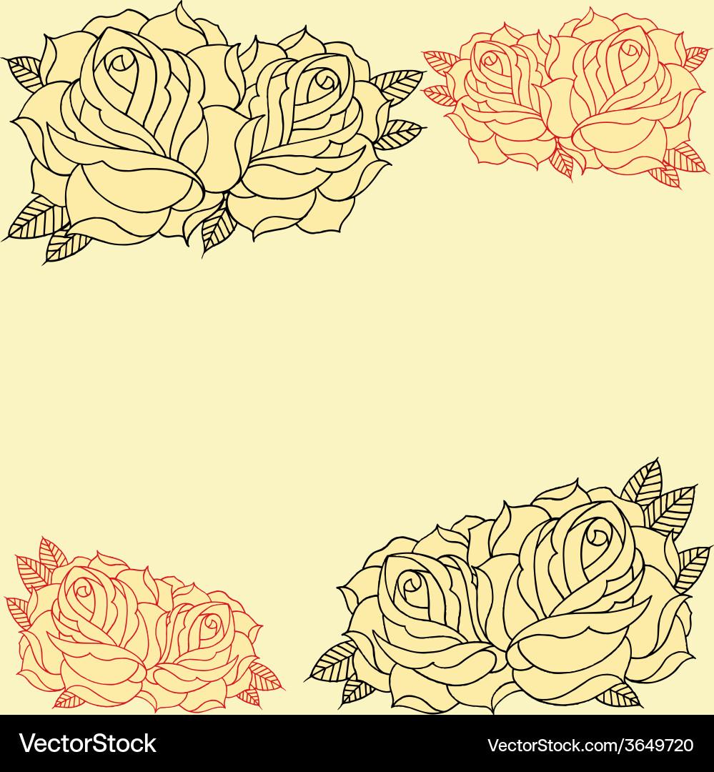 Roses frame Royalty Free Vector Image - VectorStock