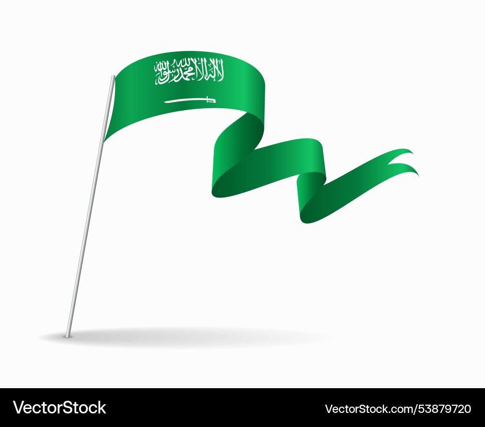 Saudi arabian flag wavy background layout Vector Image