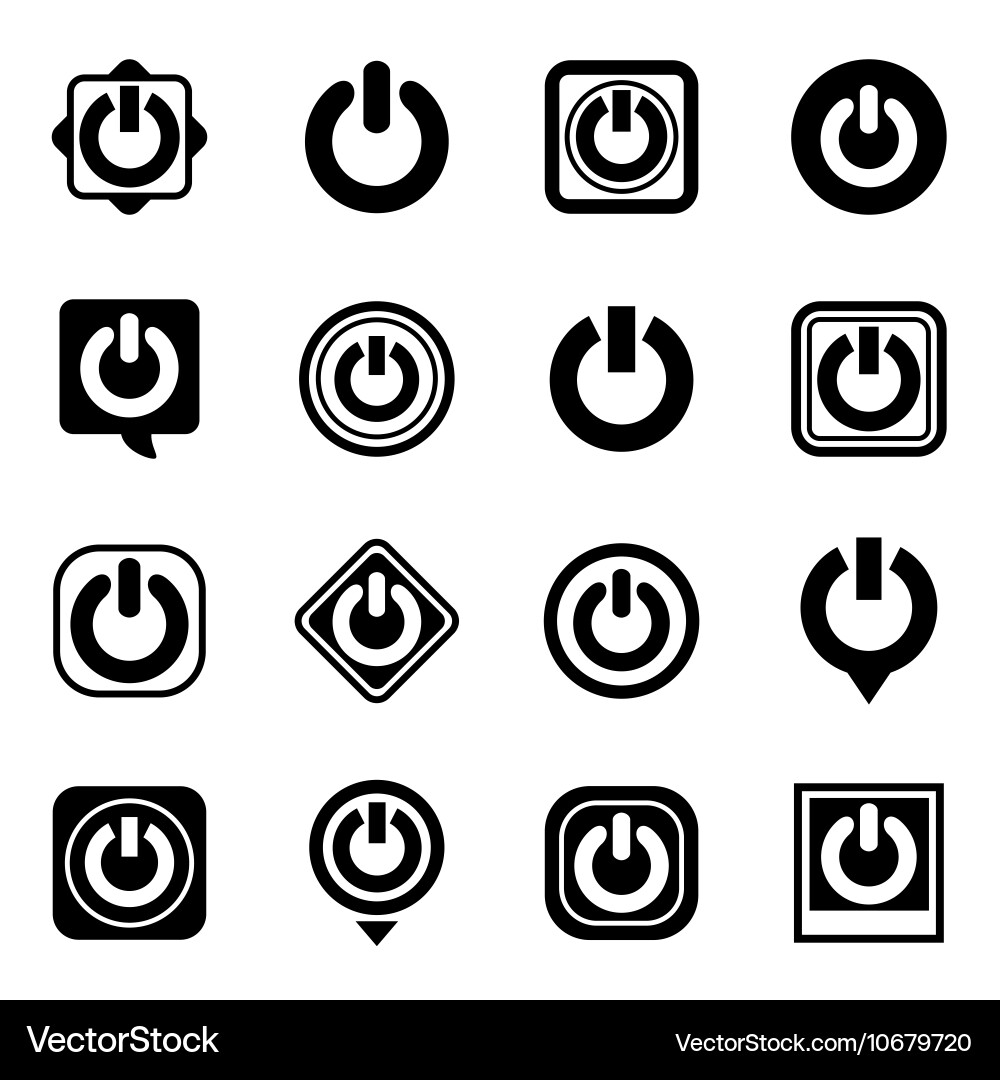 Shut down icon set Royalty Free Vector Image - VectorStock