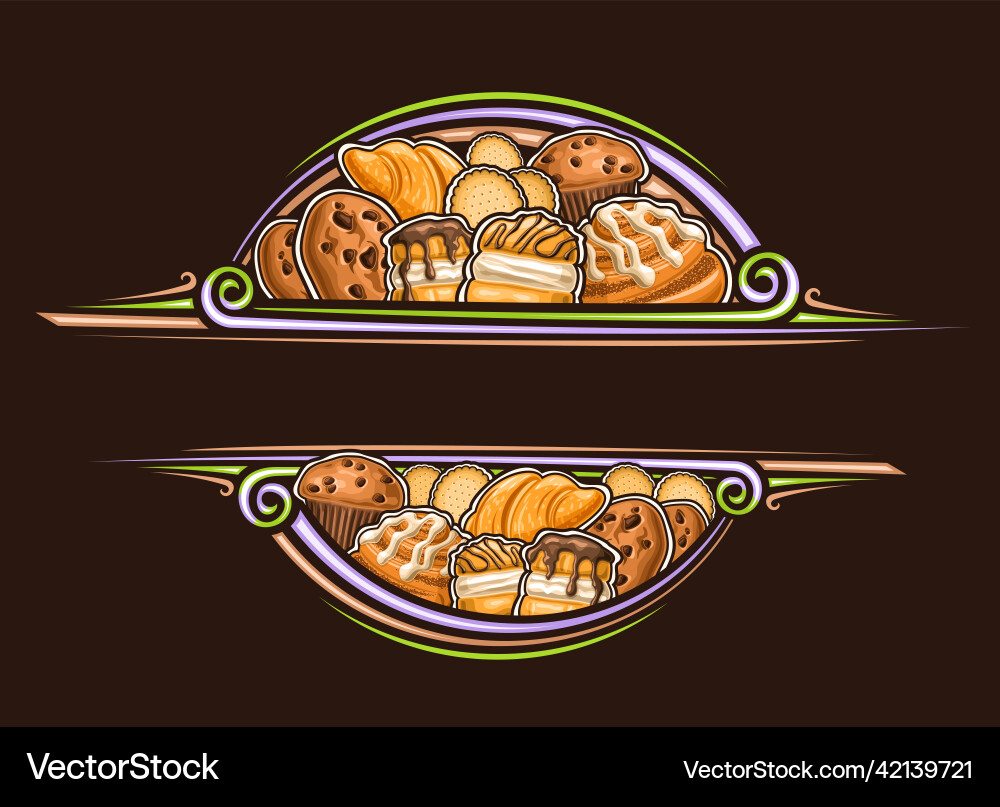 Border for sweet bakery Royalty Free Vector Image