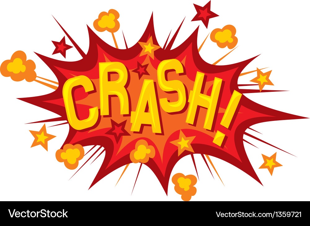 Cartoon - crash Royalty Free Vector Image - VectorStock