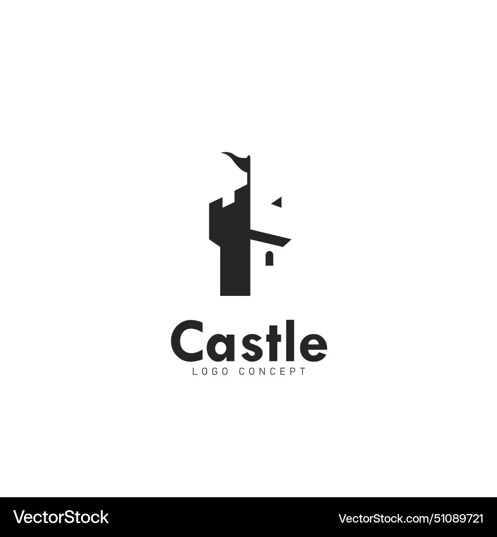 Castle logo design template flat style Royalty Free Vector