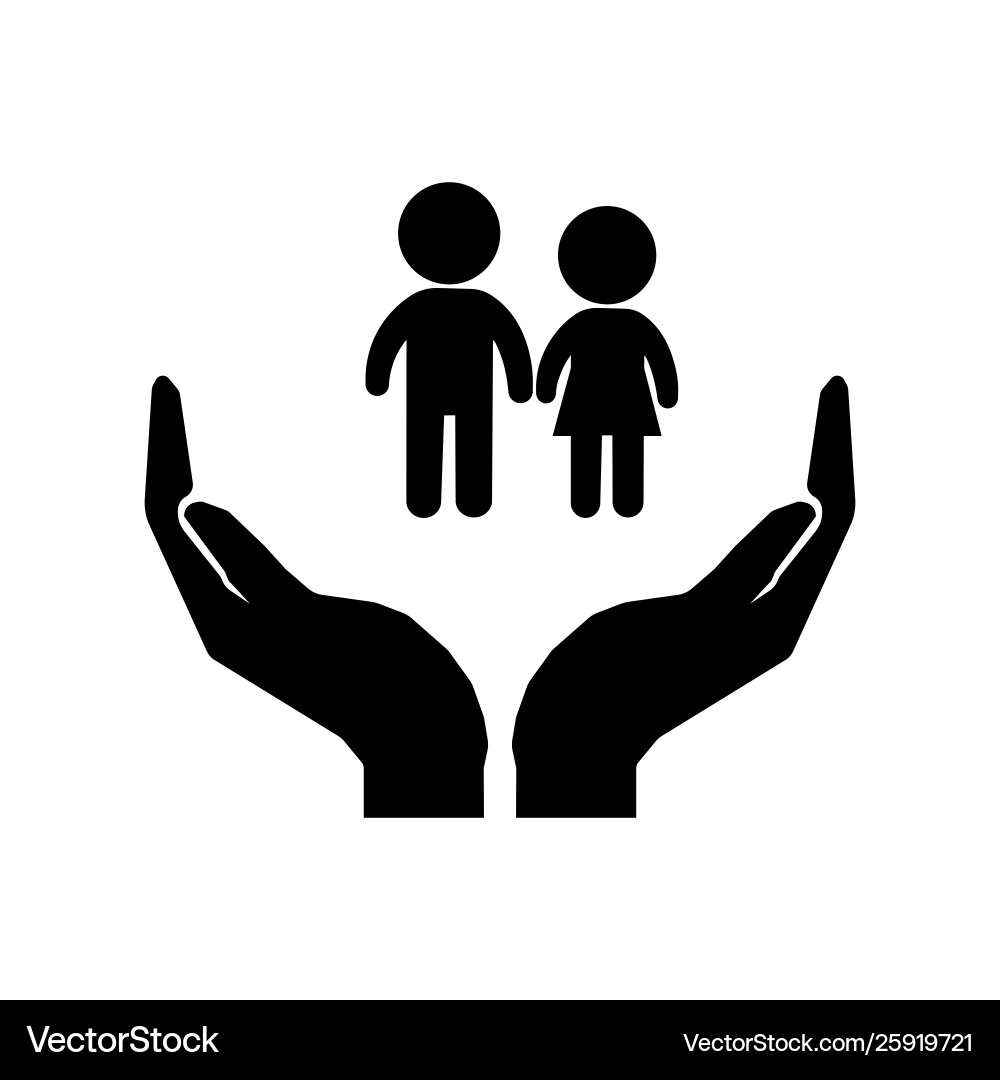 Child Protection Icons - Hands Royalty Free Vector Image