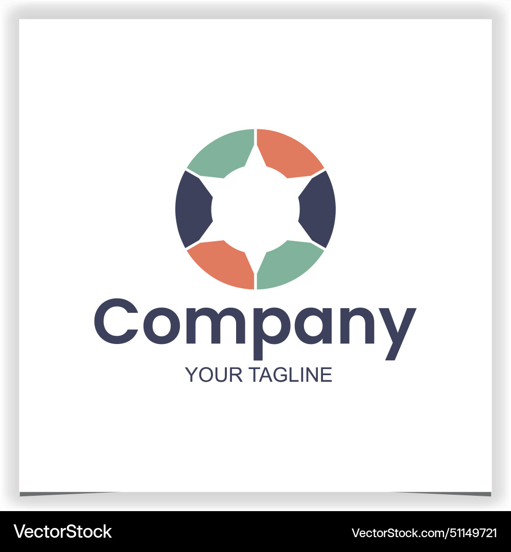 Colorful round logo with a star logo design Vector Image