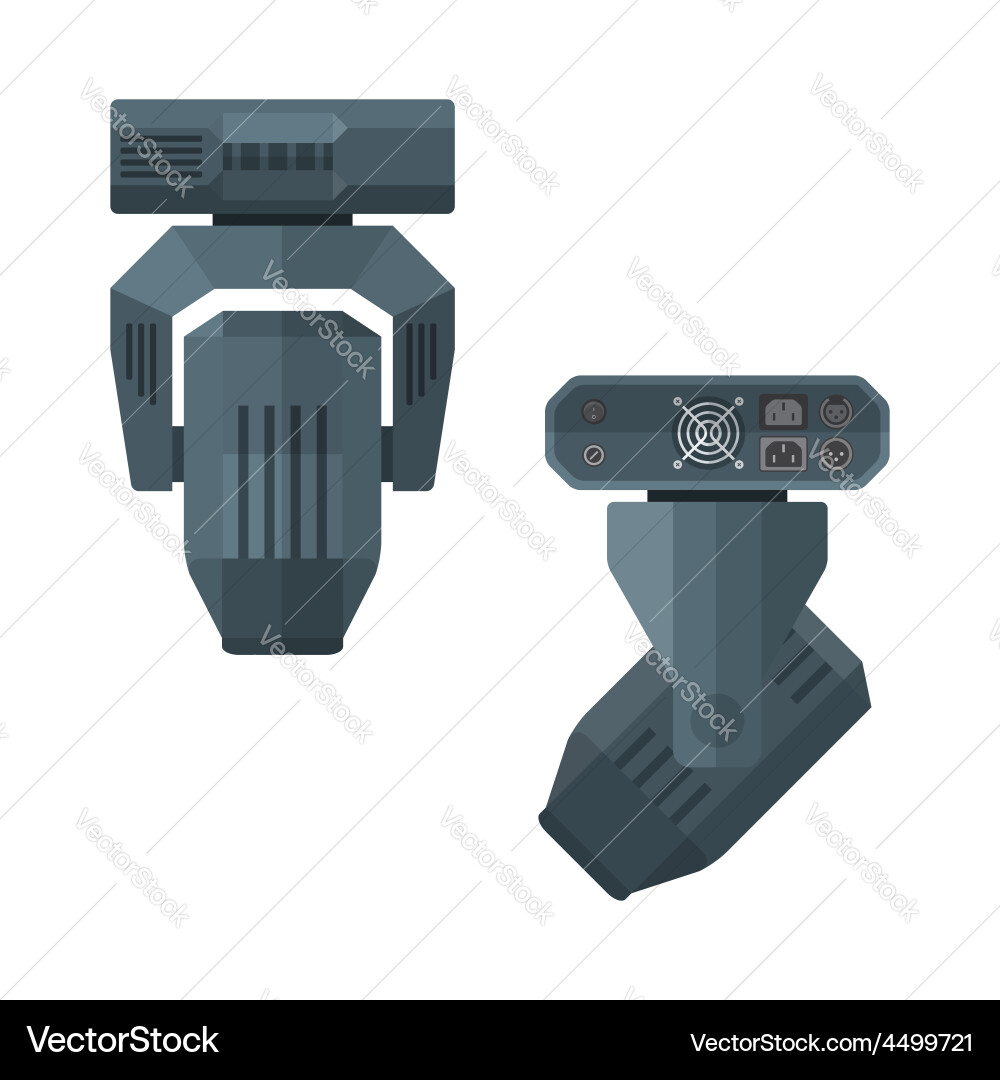 Concert moving lighting head flat style Royalty Free Vector