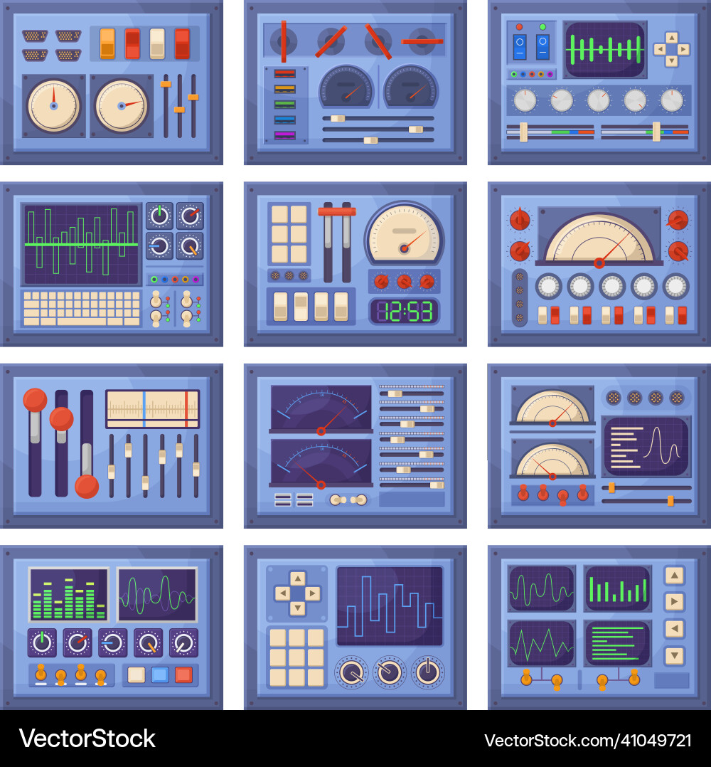 Electrical Control Panels & Instruments Vector Image