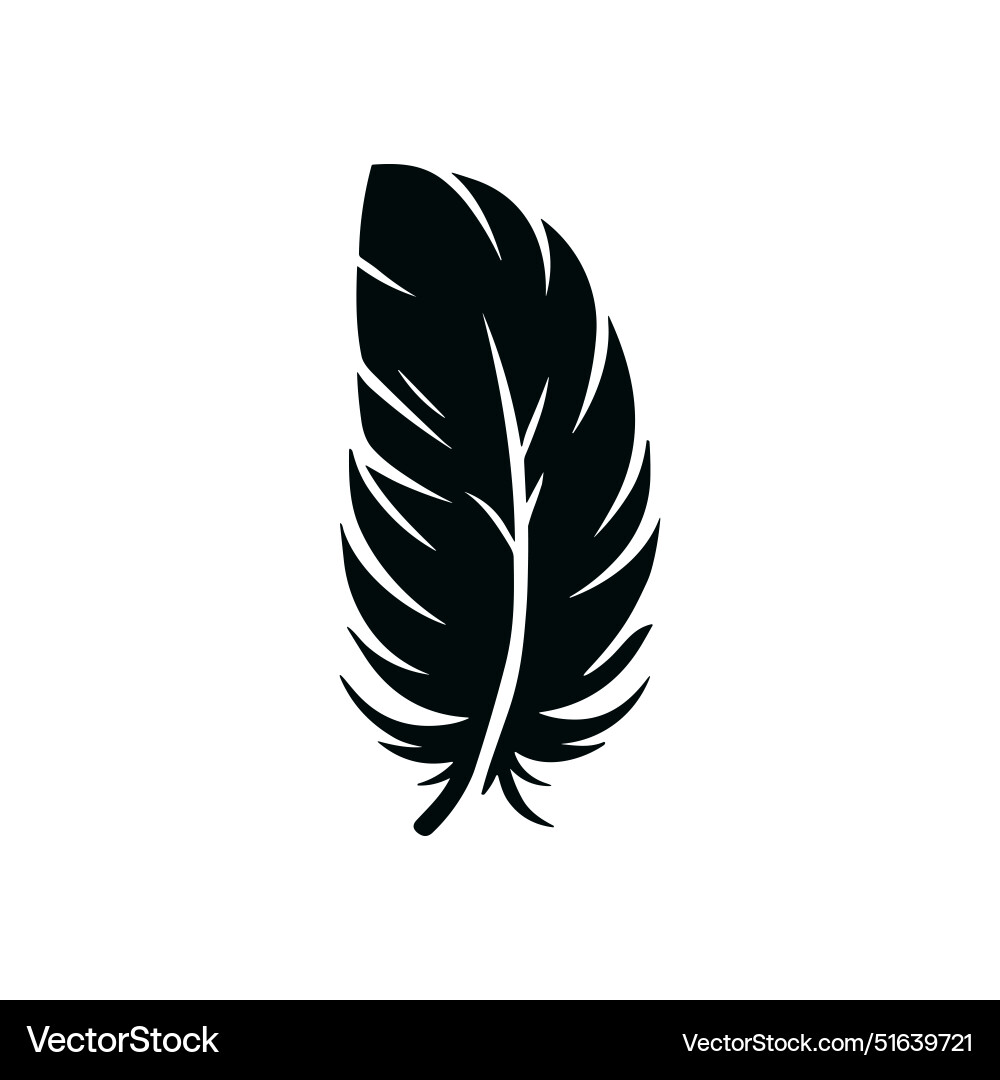 Feather weight light black icon smooth Royalty Free Vector