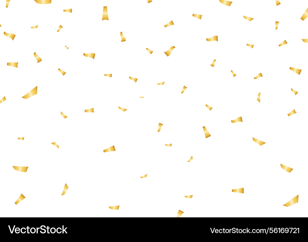 Golden confetti background falling Royalty Free Vector Image