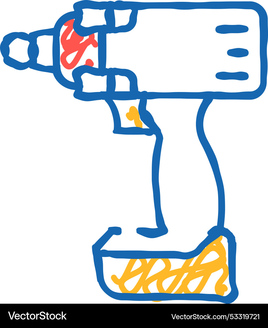 Impact wrench icon doodle Royalty Free Vector Image