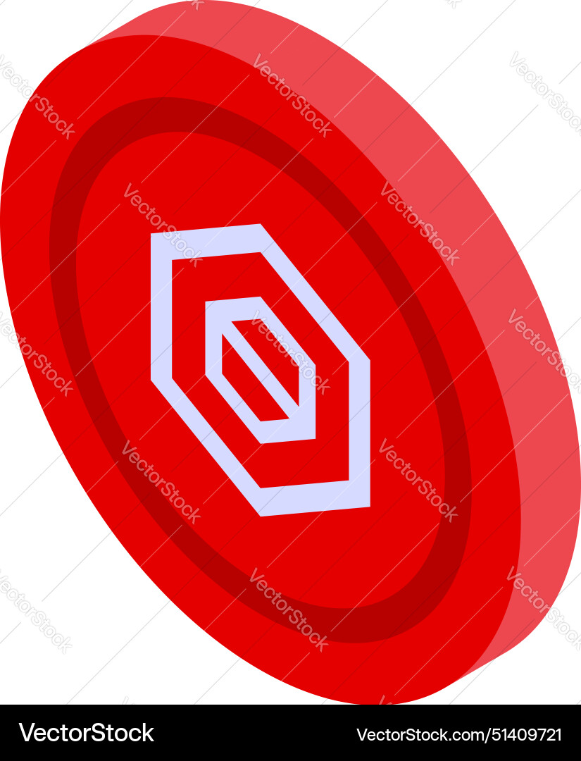 Isometric red seal stamp Royalty Free Vector Image