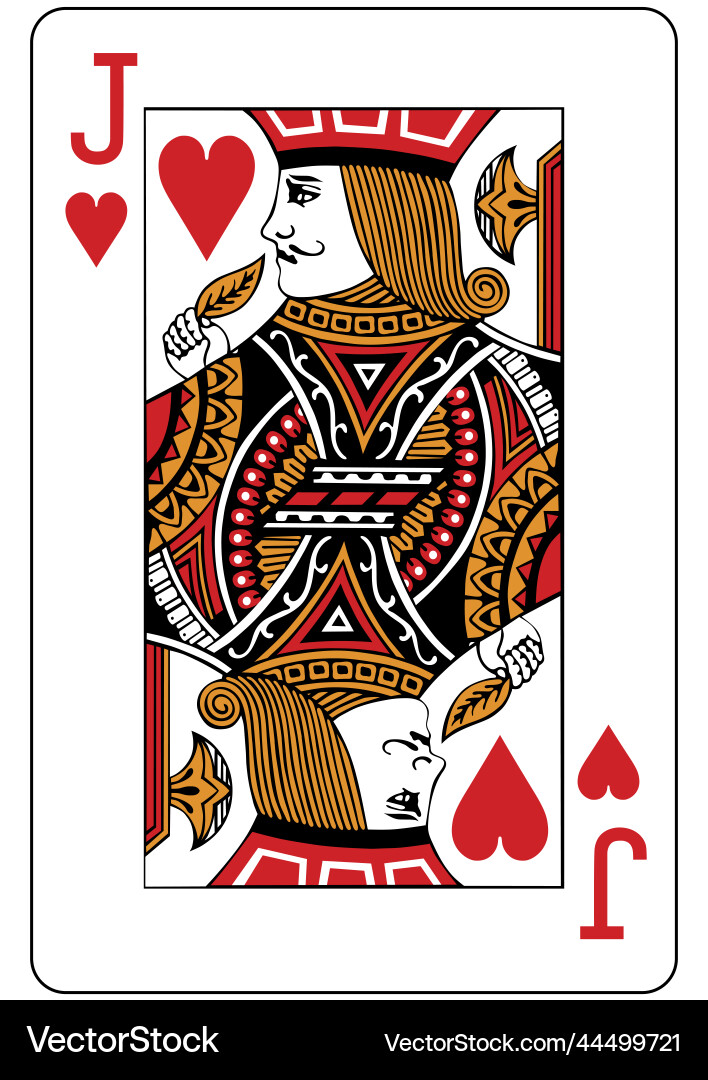 Jack of Hearts Playing Card Royalty Free Vector Image