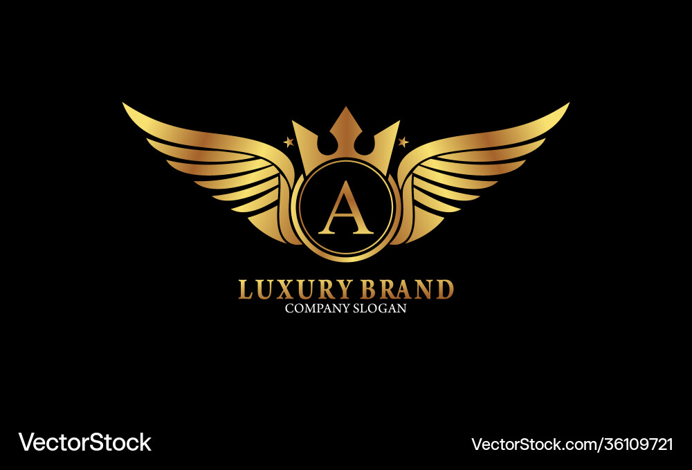Luxury gold royal brand monogram logo Royalty Free Vector
